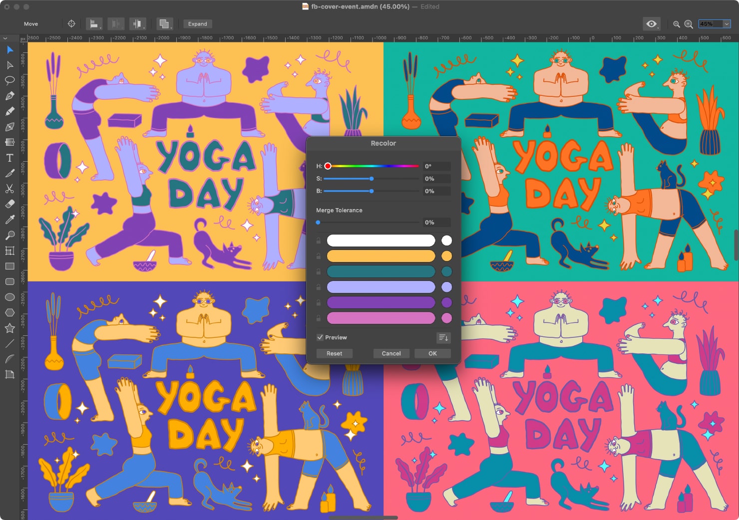 Using the Recolor panel | Amadine Useful Articles